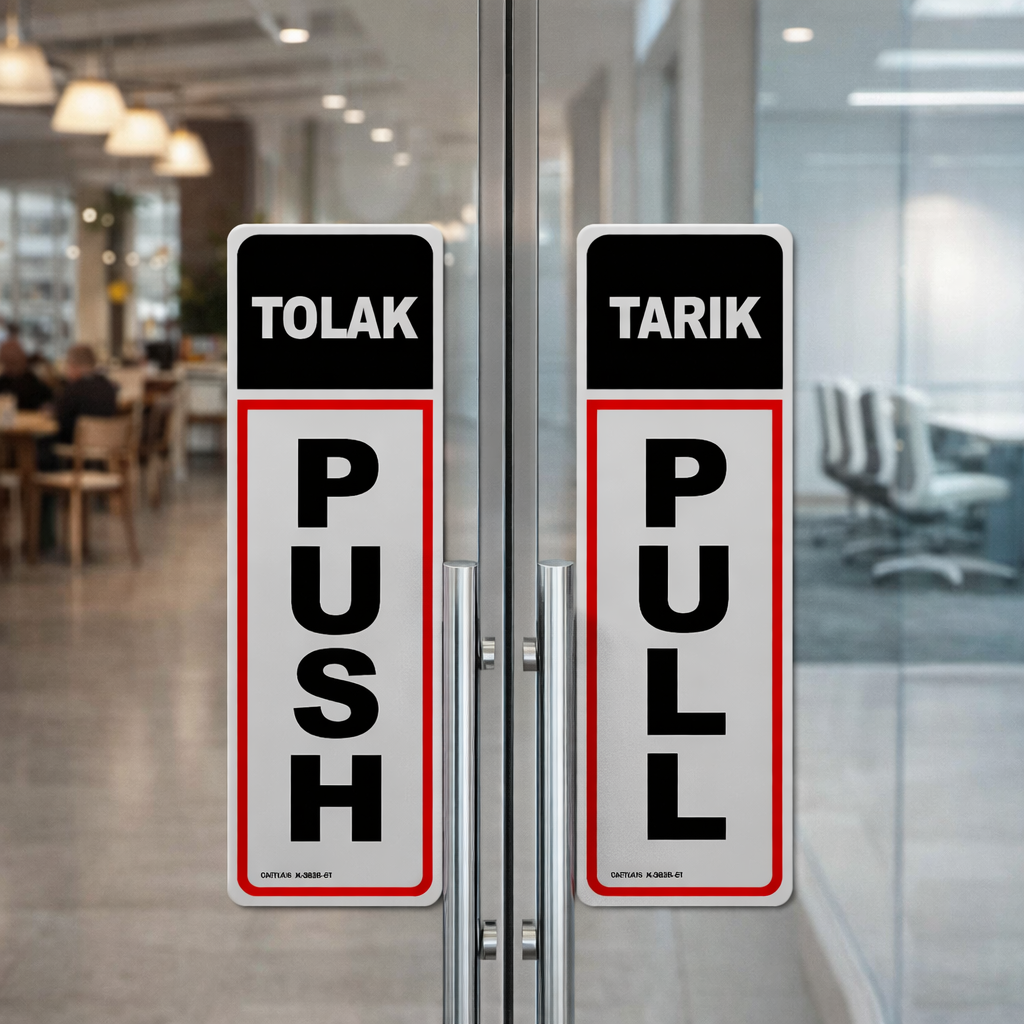Tolak Tarik Push Pull Signage Pintu Kaca | Sticker Pintu Premis Push ...
