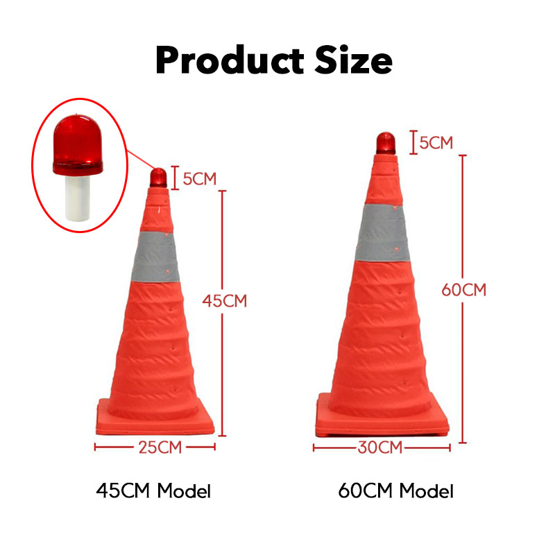 45/60cm Portable Safety Cone Foldable Safety Security Traffic Cone with ...