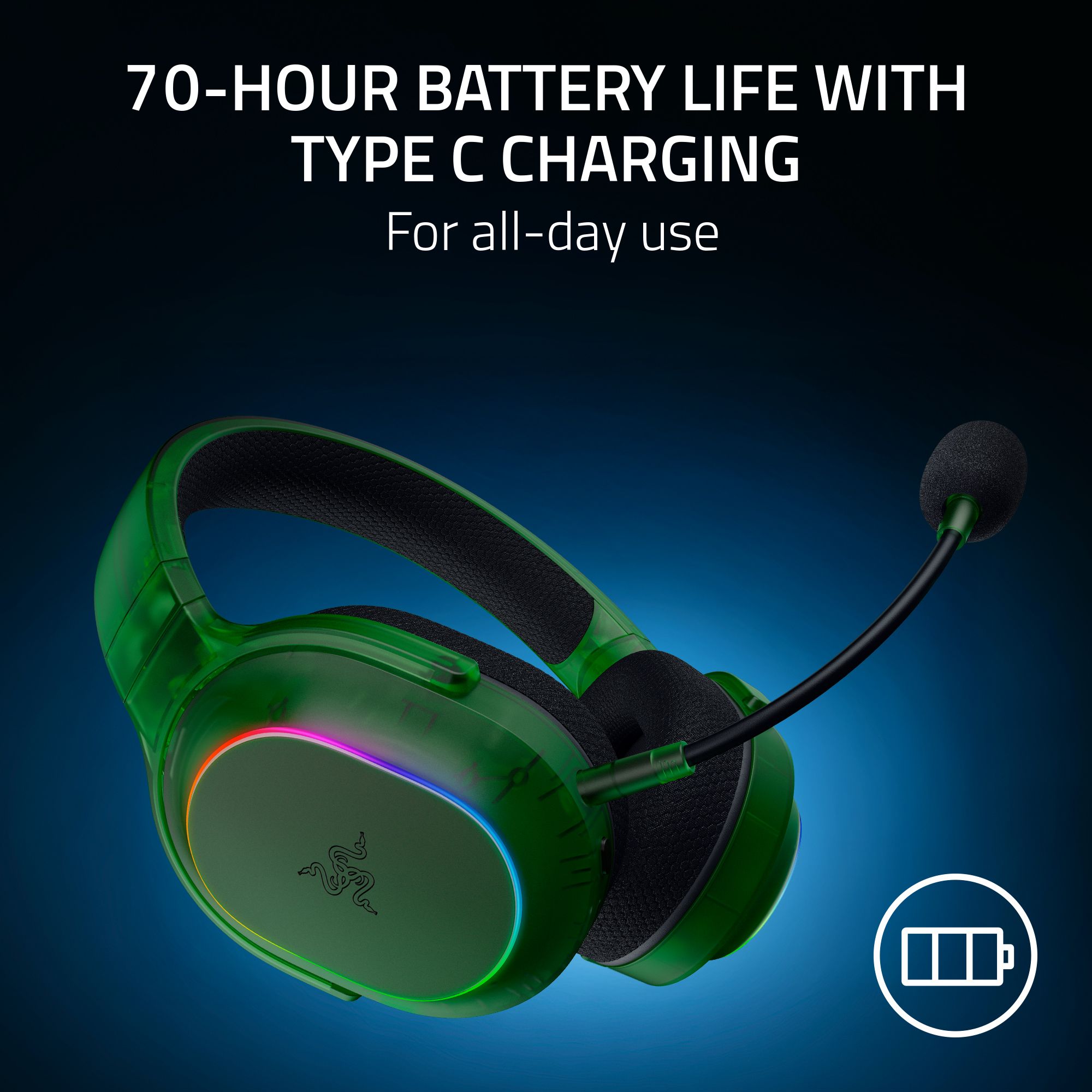 RAZER BARRACUDA X CHROMA WIRELESS GAMING HEADSET WITH SMARTSWITCH DUAL ...