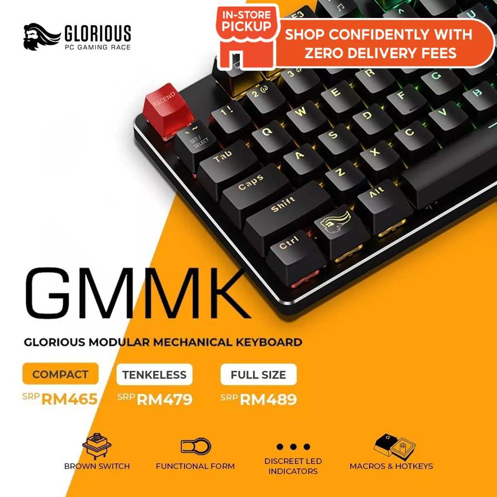 GLORIOUS GMMK BLACK [TKL / COMPACT / FULL] - Brown Switch RGB ...