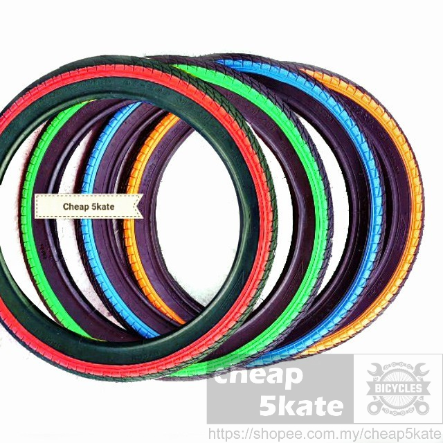 16" BICYCLE TYRE (Tayar Luar Basikal Size 16"X1.75 WITH COLOUR LINE ...
