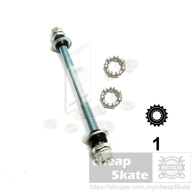 Hub Axle Front Rear Steel Solid Spindle Shaft for Bicycle Wheel ...