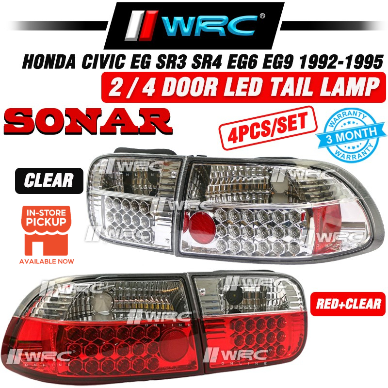 Sonar Honda Civic EG SR3 SR4 EG6 EG9 1992 - 1995 2 / 4 Door Led Tail Lamp | Shopee Singapore
