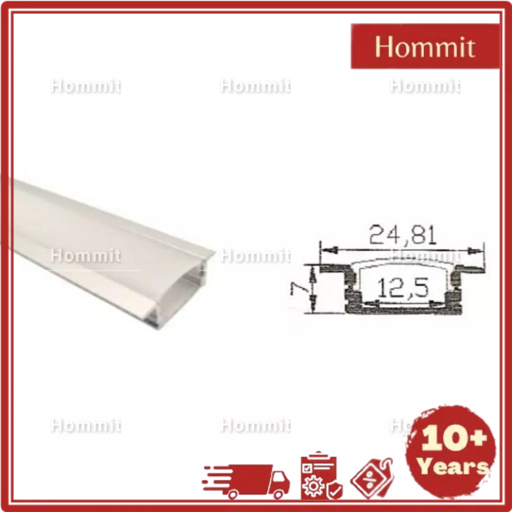 1M LED strip light aluminium U channel / profile track recess mounting ...