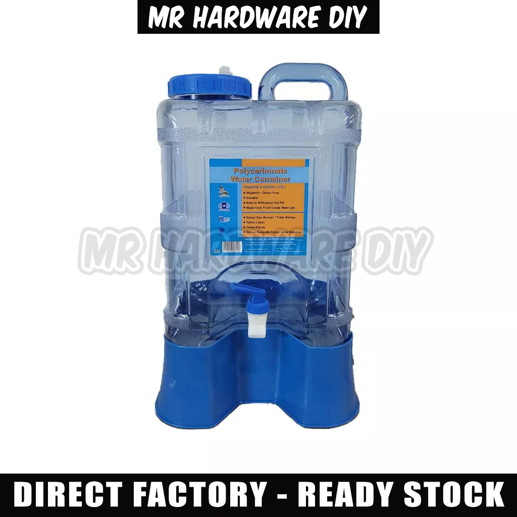 Portable 15 Litres Polycarbonate Water Tank Storage Container with ...