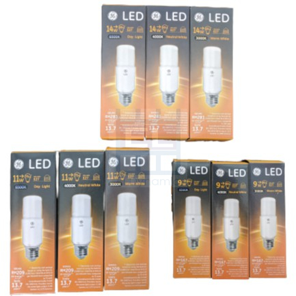 GE LED Stick Bulb E27 14W/11W/9W 6500K/4000K/3000K | Shopee Singapore