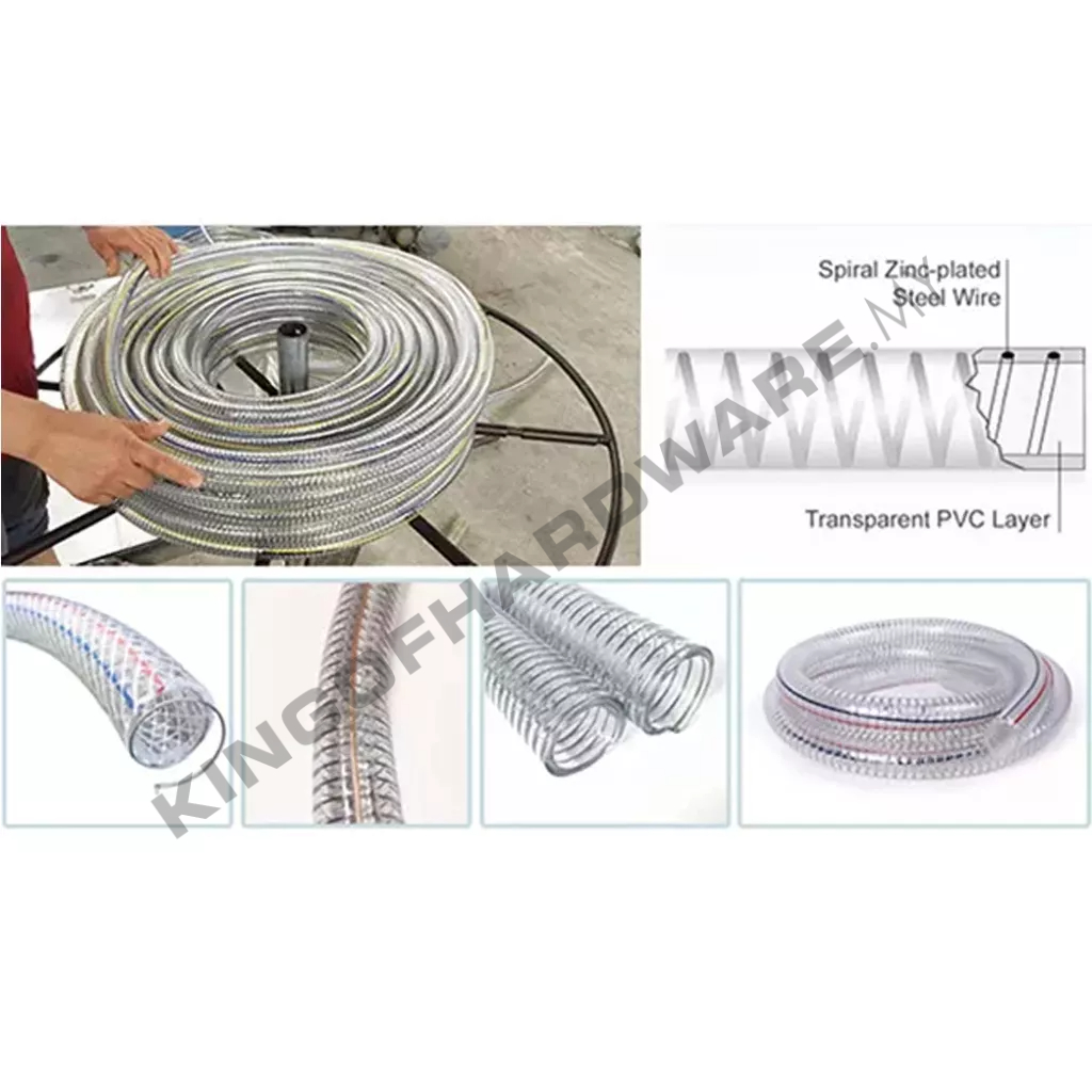 1" / 2" / 3" Heavy Duty Spring Hose | Water Pump Suction PVC Wire Hose ...