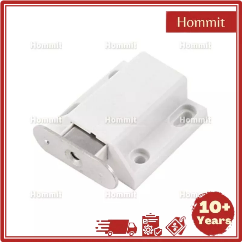 Single white magnetic spring catch push to open cabinet cupboard glass ...