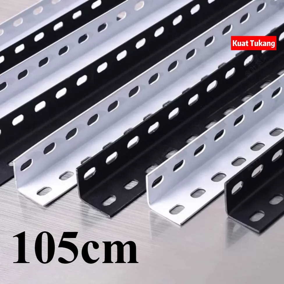 Besi Rak Lubang 105cm / Slotted Angle Bar / Shelf Shelves DIY Bertingkat | Shopee Singapore