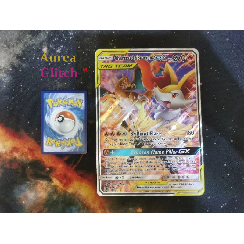 Pokemon TCG Charizard & Braizen GX SM230 Jumbo Oversized card Tag Team ...