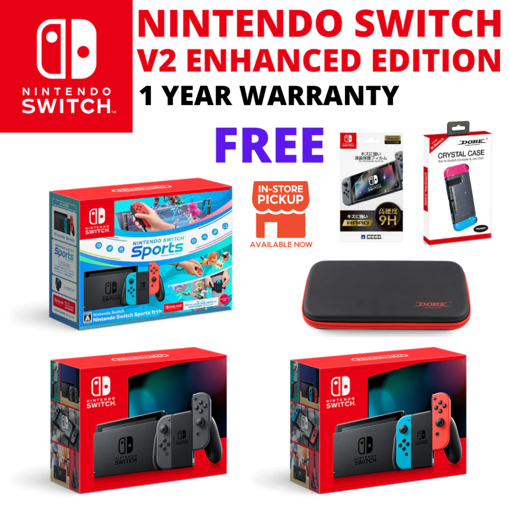 Nintendo Switch V2 (6.2" Screen | 32GB Storage | Wi-Fi | Bluetooth ...