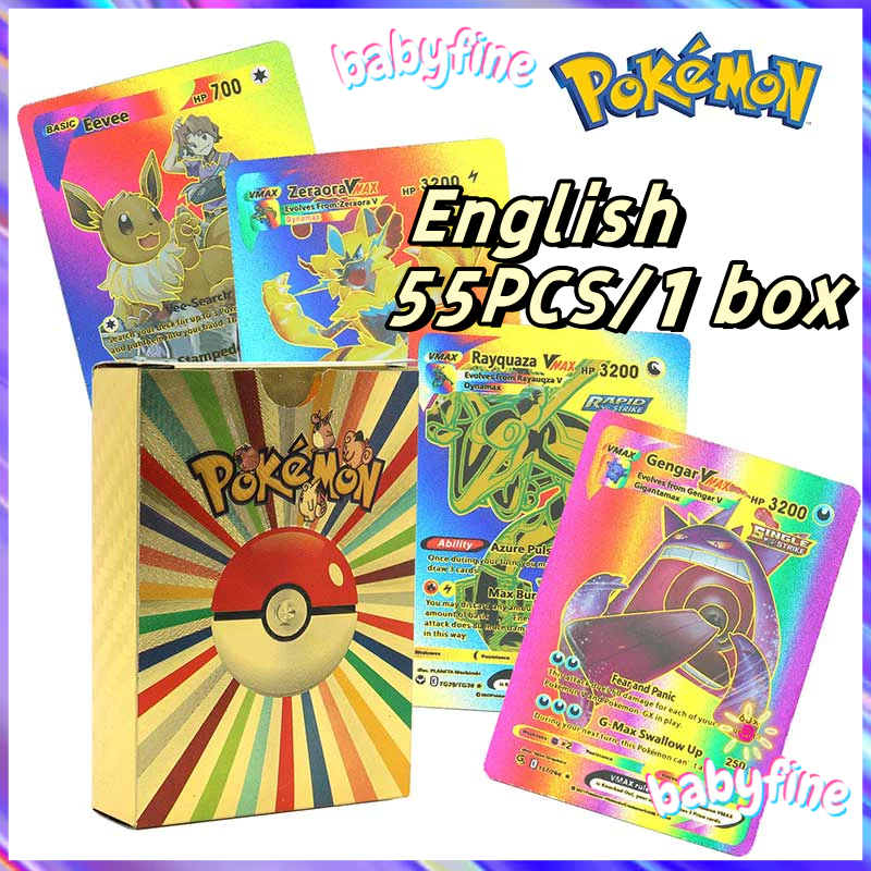 100 55pcs High HP Pokemon Cards Rainbow Gold Energy Gold Cards ...