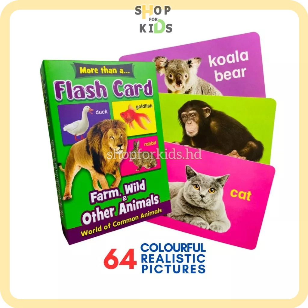 REAL IMAGE FLASH CARDS - FARM, WILD & OTHER ANIMALS | Kad Imbas Haiwan ...