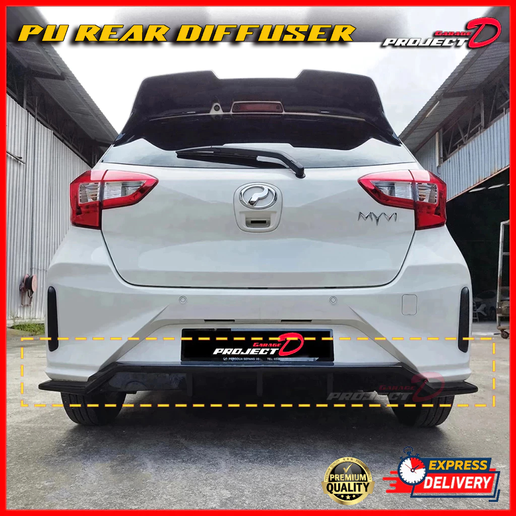 Perodua Myvi G3 Facelift **2022-2023** R-Design PU Rear Diffuser ...