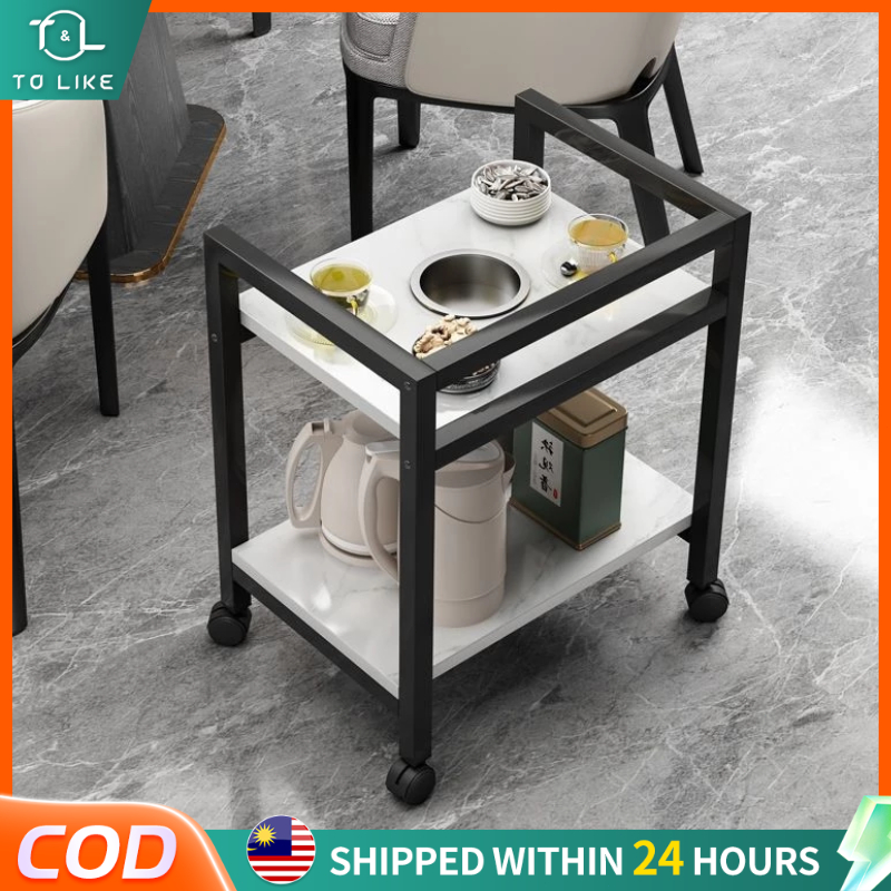 Mahjong side table movable sofa side table double storage coffee table ...