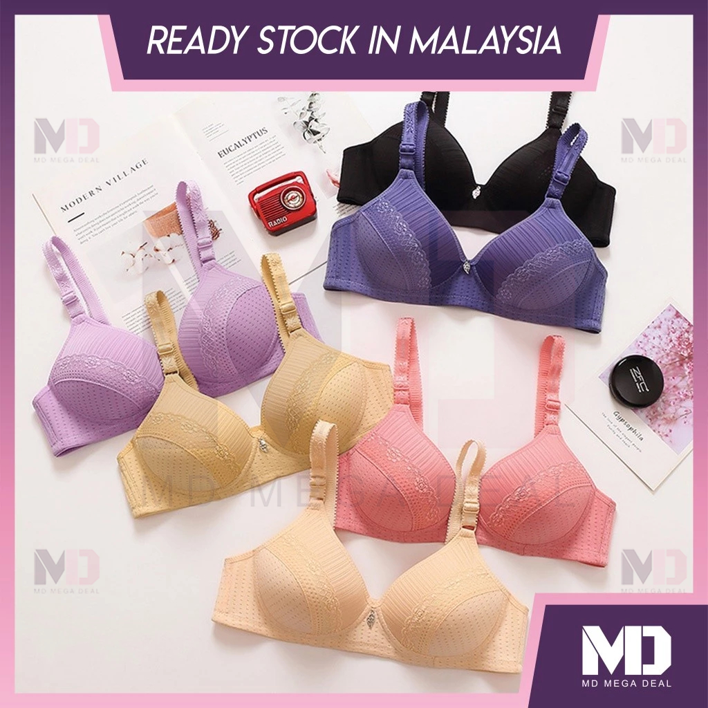 《Mega Deal》Cotton Bra Women Size36~44BC- Baju Dalam Wanita Soft Non ...