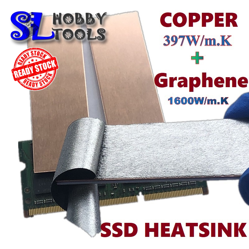 M.2 2280 PCI-E NVME SSD Copper Heatsink Graphene with Thermal Pad 13W ...