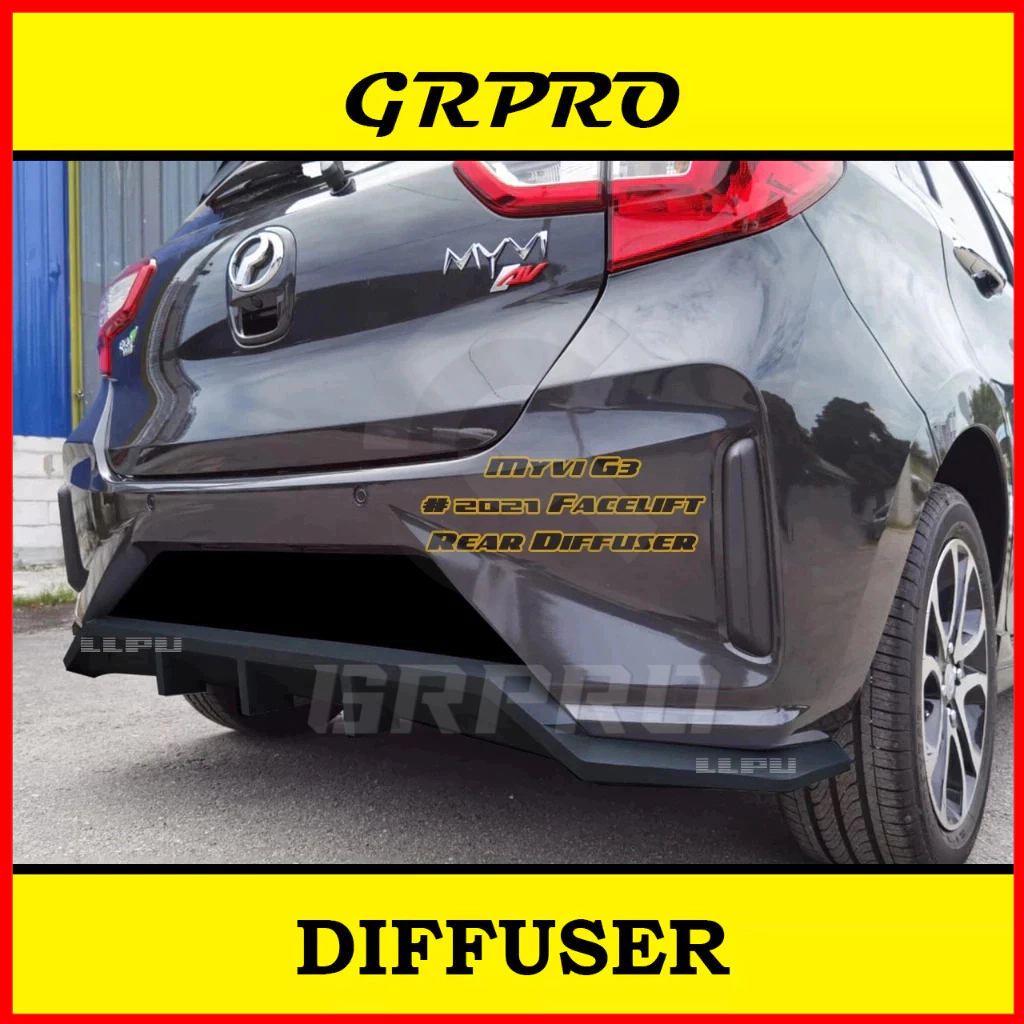 V1 PU Rear Diffuser Barang Cun2 Perodua Myvi G3 Facelift 2022 - 2023 PU ...