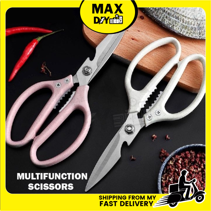 Multifunction Stainless Steel Kitchen Scissors / Gunting Dapur Heavy ...