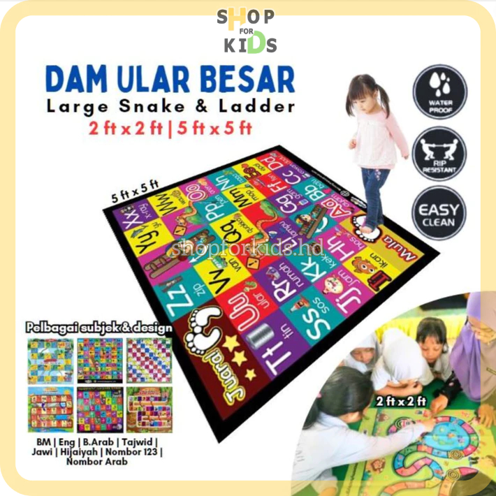 DAM SNAKE FUEL MOMMYHAPPY 2x2 5x5 | Big Snake Ladder Game ABC JAWI ...