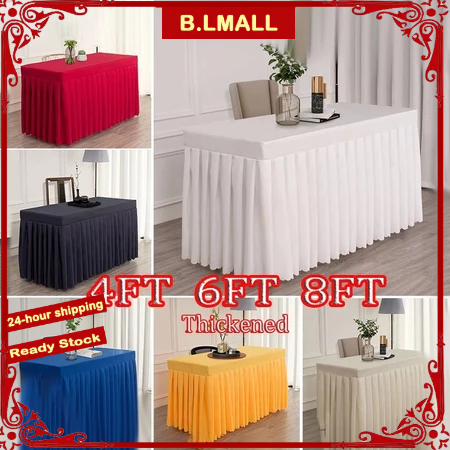 6Ft Folding Table Skirting Rectangular Conference Table Cloth Cover ...