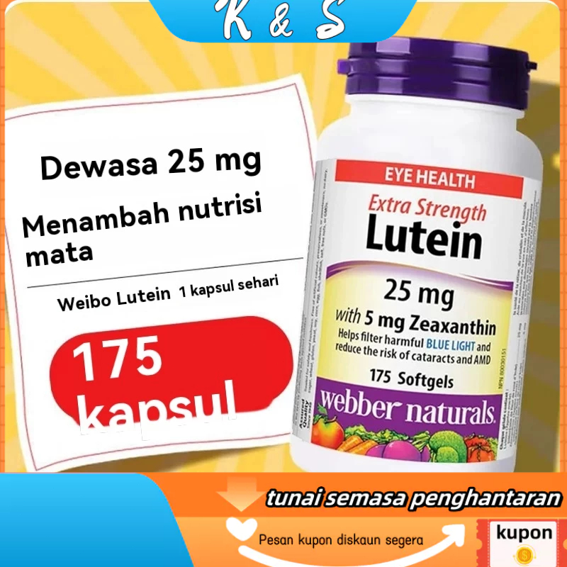 Webber Naturals Lutein Zeaxanthin Lutein Adult Eye Care Capsules 175 ...