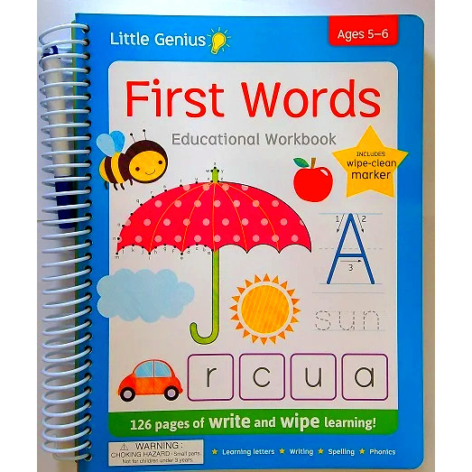 (BX) FIRST WORDS WRITE AND WIPE EDUCATIONAL WORKBOOK (LITTLE GENIUS ...