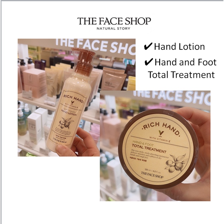 [THE FACE SHOP] Rich Hand V Soft Touch Hand Lotion / Hand and Foot ...