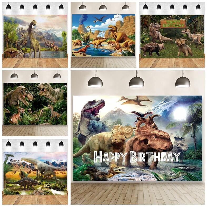 Forest Dinosaur Backdrop for Children's Dinasour Theme Birthday Photo ...