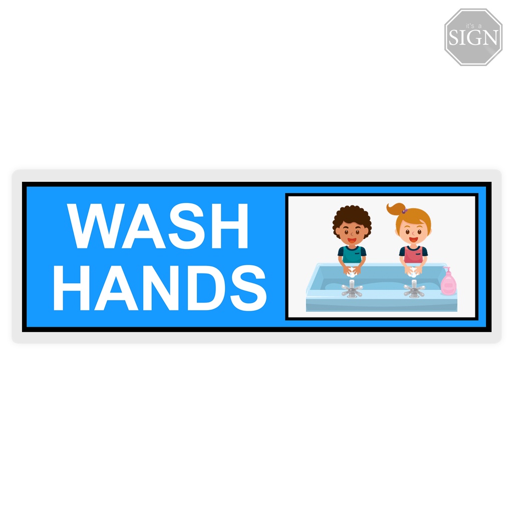 Wash Hands - Laminated Signage - 4 x 11 inches | Shopee Singapore