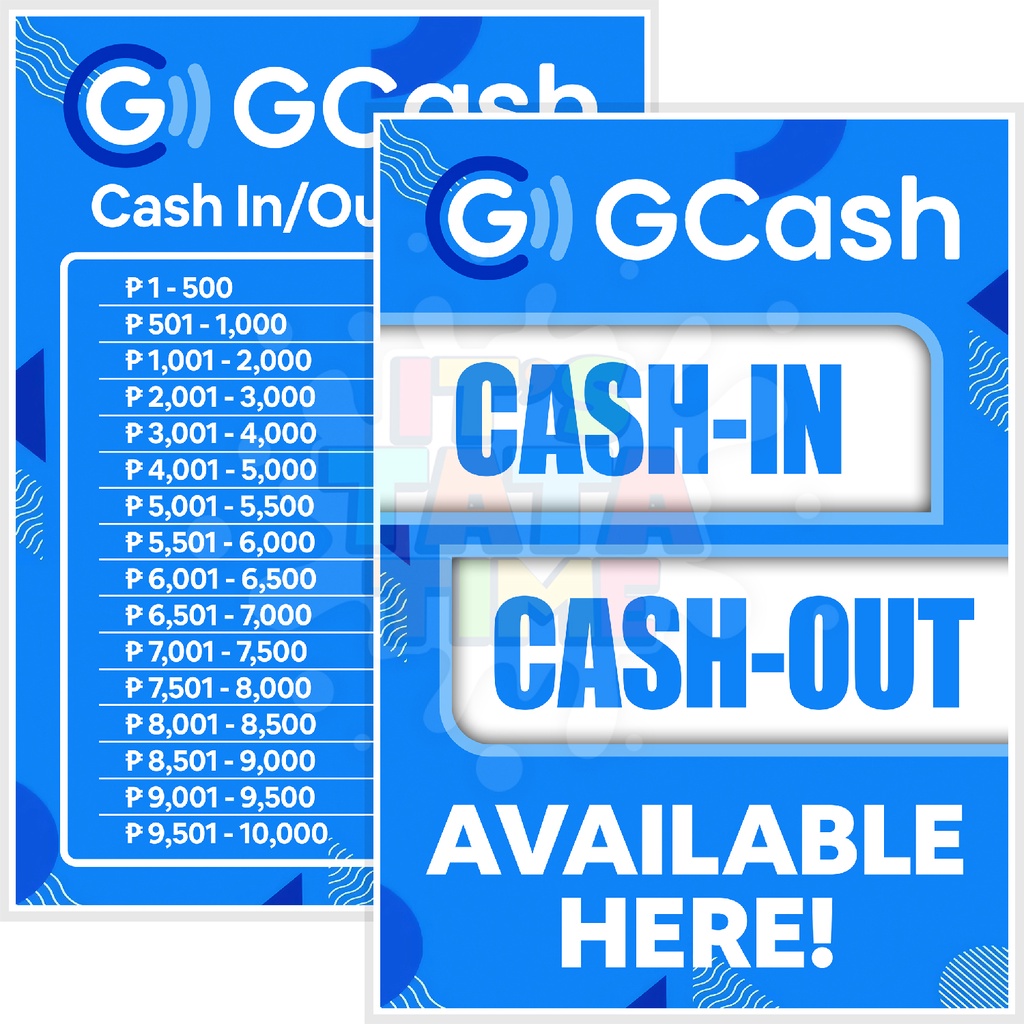 GCash Cash-in Cash-out Rates Signage | Shopee Singapore