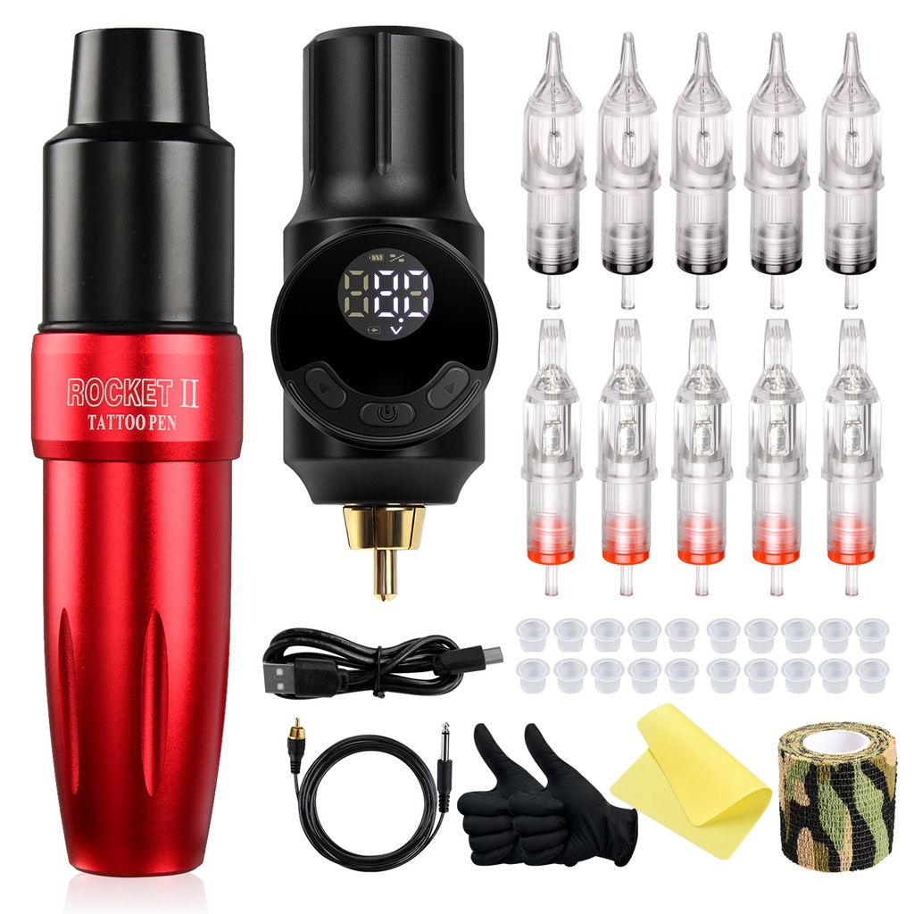 Professional Tattoo Machine Kit Rocket2 Tattoo Pen Set Wireless Tattoo ...
