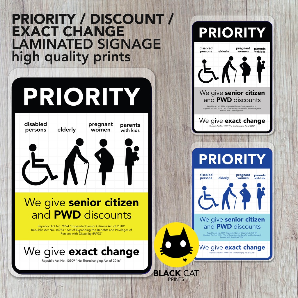Priority and Sign / Laminated Signage / Sign Board | Shopee Singapore