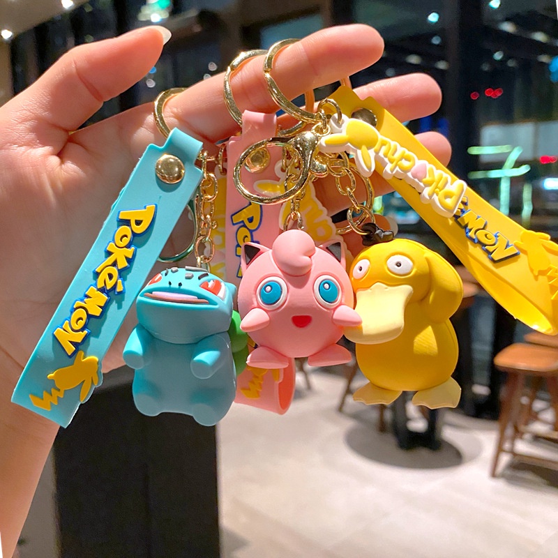 Ossayi Pokemon Keychains Cute Cartoon Pikachu Key Rings for Women Bag ...