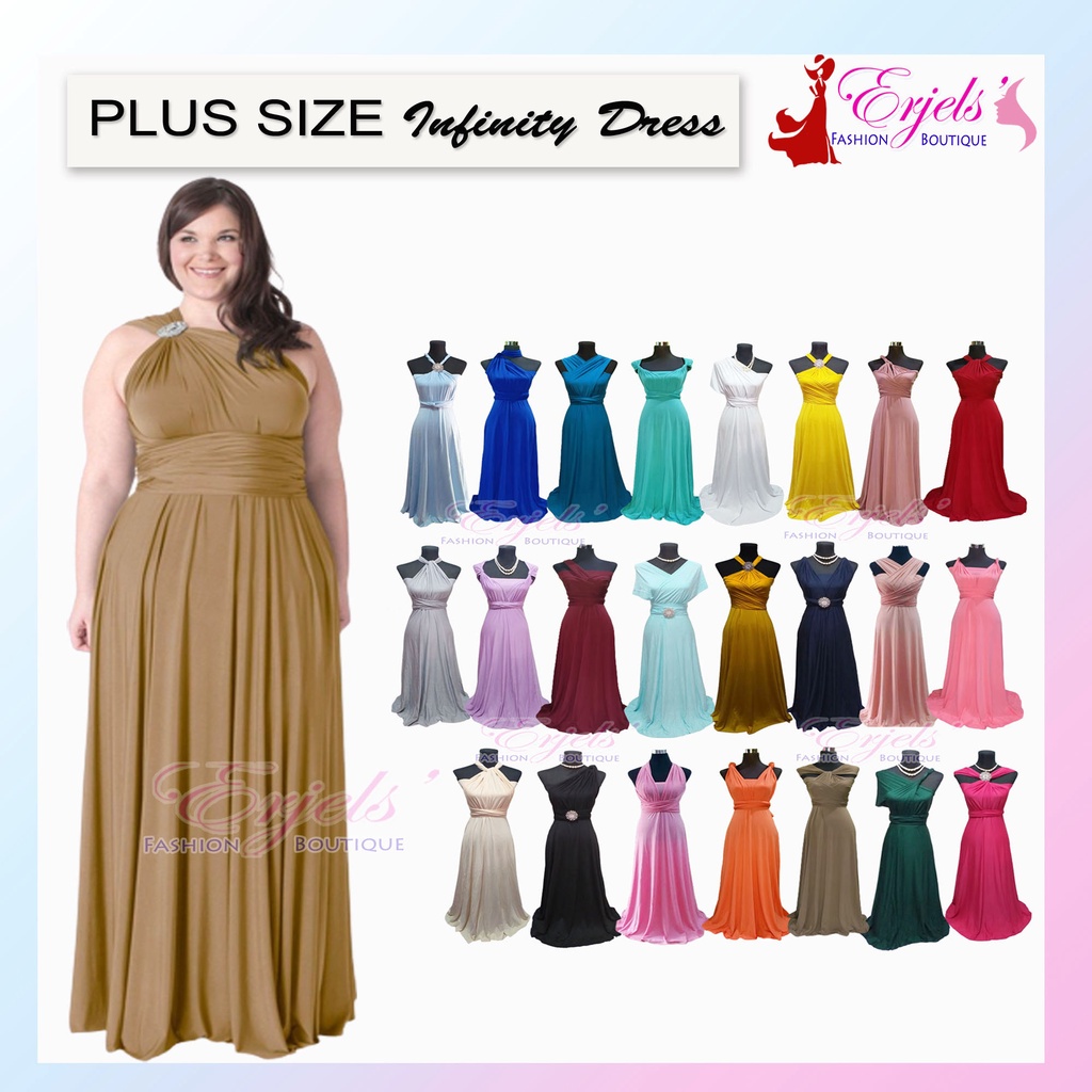 PLUS SIZE Infinity Long Dress With Tube Floor Length Can fit to 34-40 ...