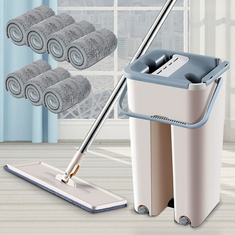 【Spot in Manila】New Mop Self-Wash And Squeeze Dry Flat Mop With Bucket ...