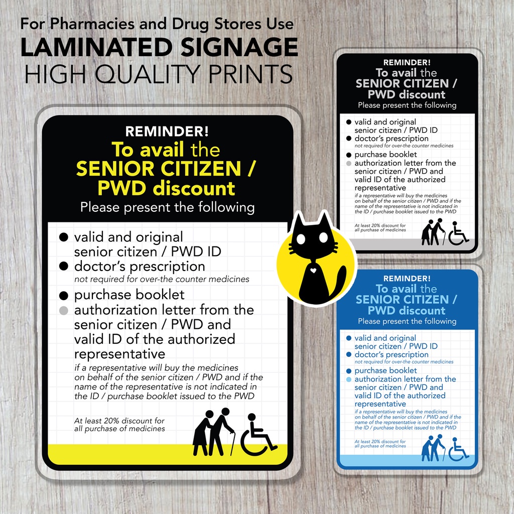 Senior Citizen / PWD Medicine Requirements Sign / Signage / Sign Board ...