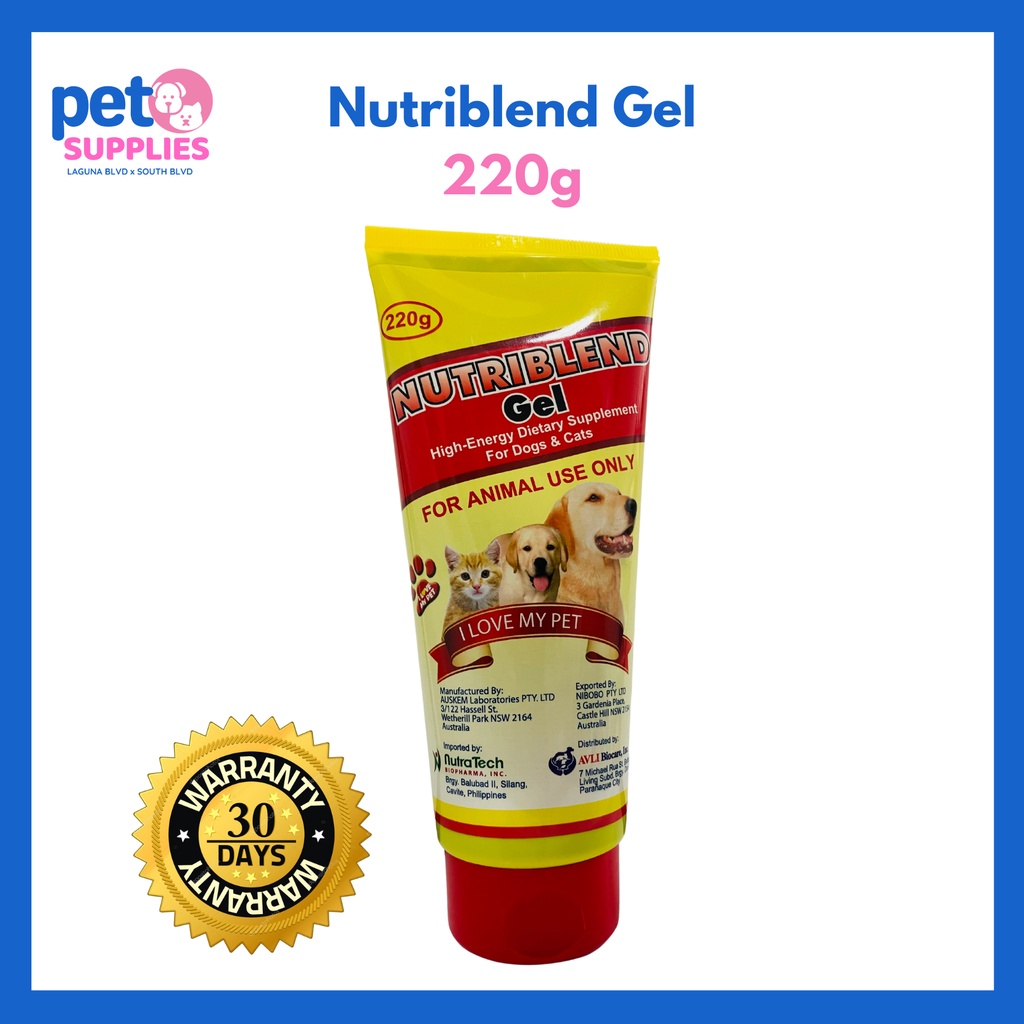 NUTRIBLEND GEL HIGH ENERGY DIETARY SUPPLEMENT FOR DOGS AND CATS 220g ...