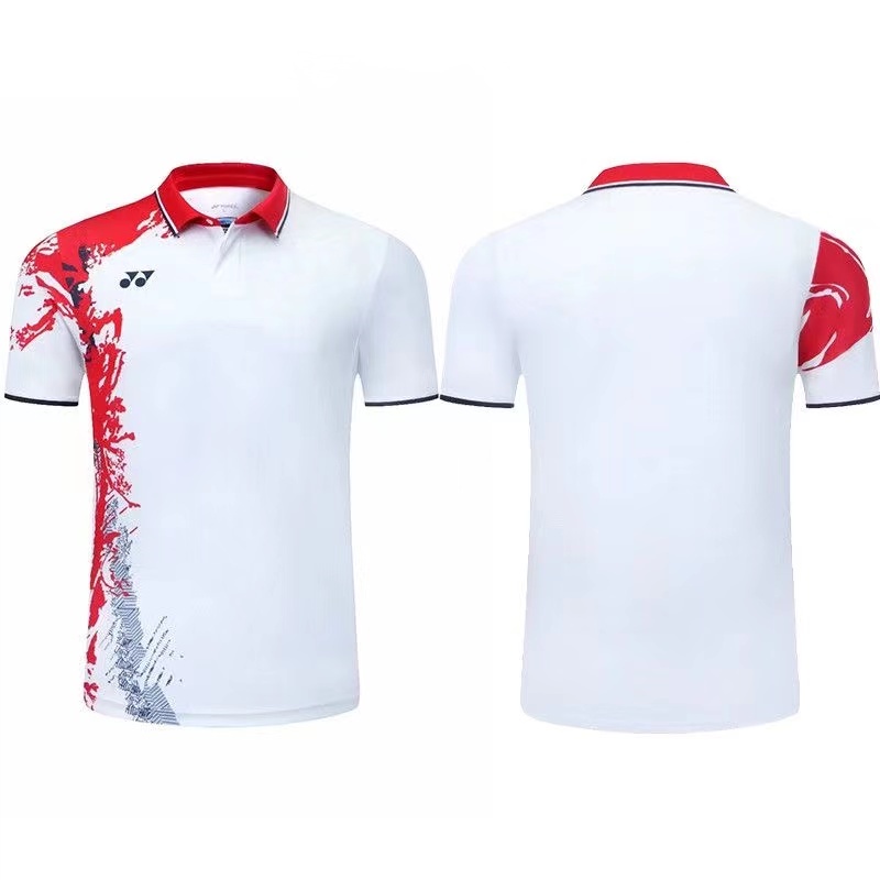 YONEX Badminton Shirt Short Sleeve Men's and Women's Badminton Shirt Polo T-shirt Breathable ...