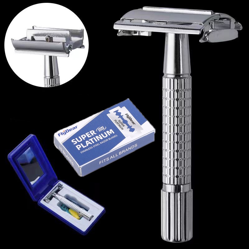 T-type Razor for Men Traditional Classic Butterfly Double Edge shaving ...