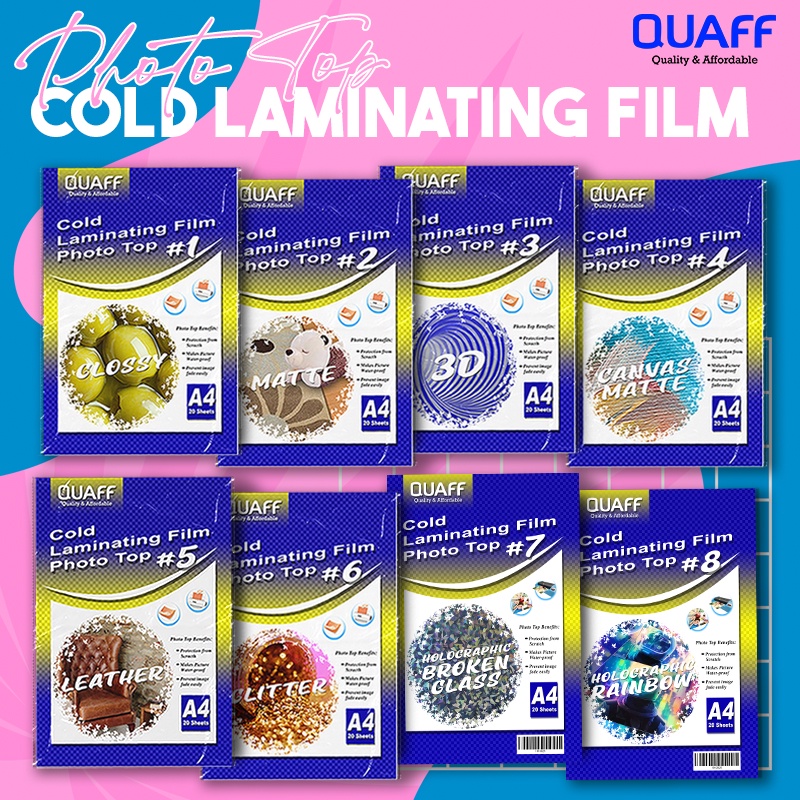 QUAFF Cold Laminating Film Photo Top A4 Size 80micron For Cold ...