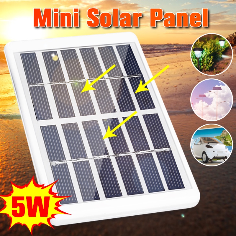 5W 6V Portable Mini Solar Panel Solar Energy Power Module Outdoor with ...