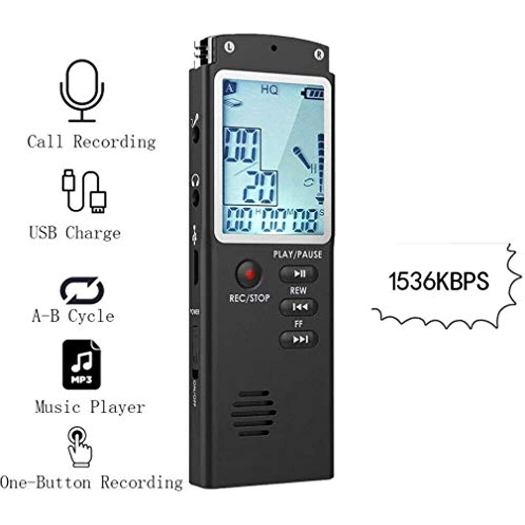 Digital Voice Recorder 64G Voice Activated Recorder with Playback ...