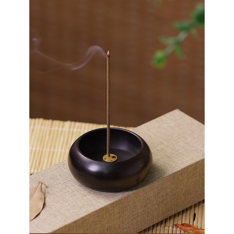 Ebony Wood Mini Small Incense Holder Travel Indoor Sandalwood Agarwood ...