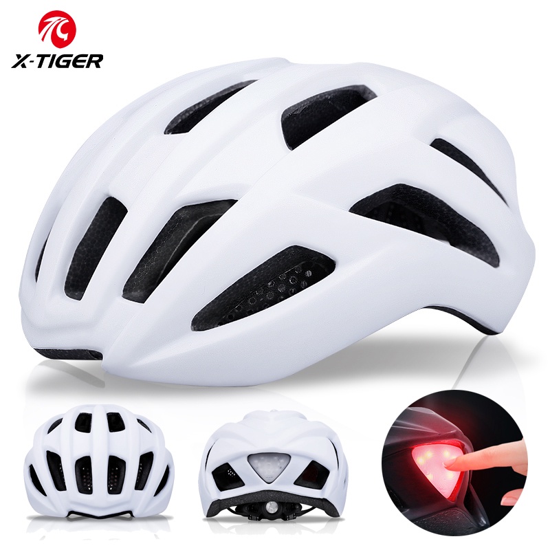 X Tiger Bicycle Helmet Outdoor Sport Ultralight LED Light Cycling Safety Helmet Intergrally molded Mountain Road Bike MTB Helmet Shopee Singapore