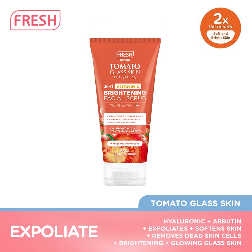 Fresh Skinlab Tomato Glass Skin 10x Vitamin C Brightening Facial Scrub ...