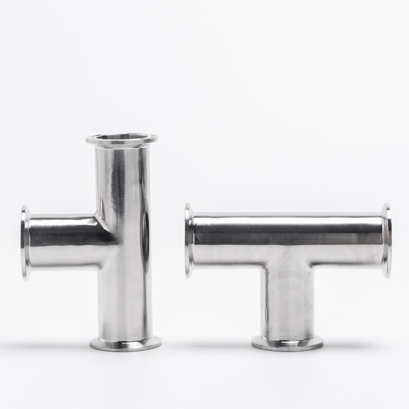 3/4" to 1-1/2" Sanitary Tri Clamp 3 Way Tee 304 Stainless Steel Sanitary Ferrule Tee Connector ...