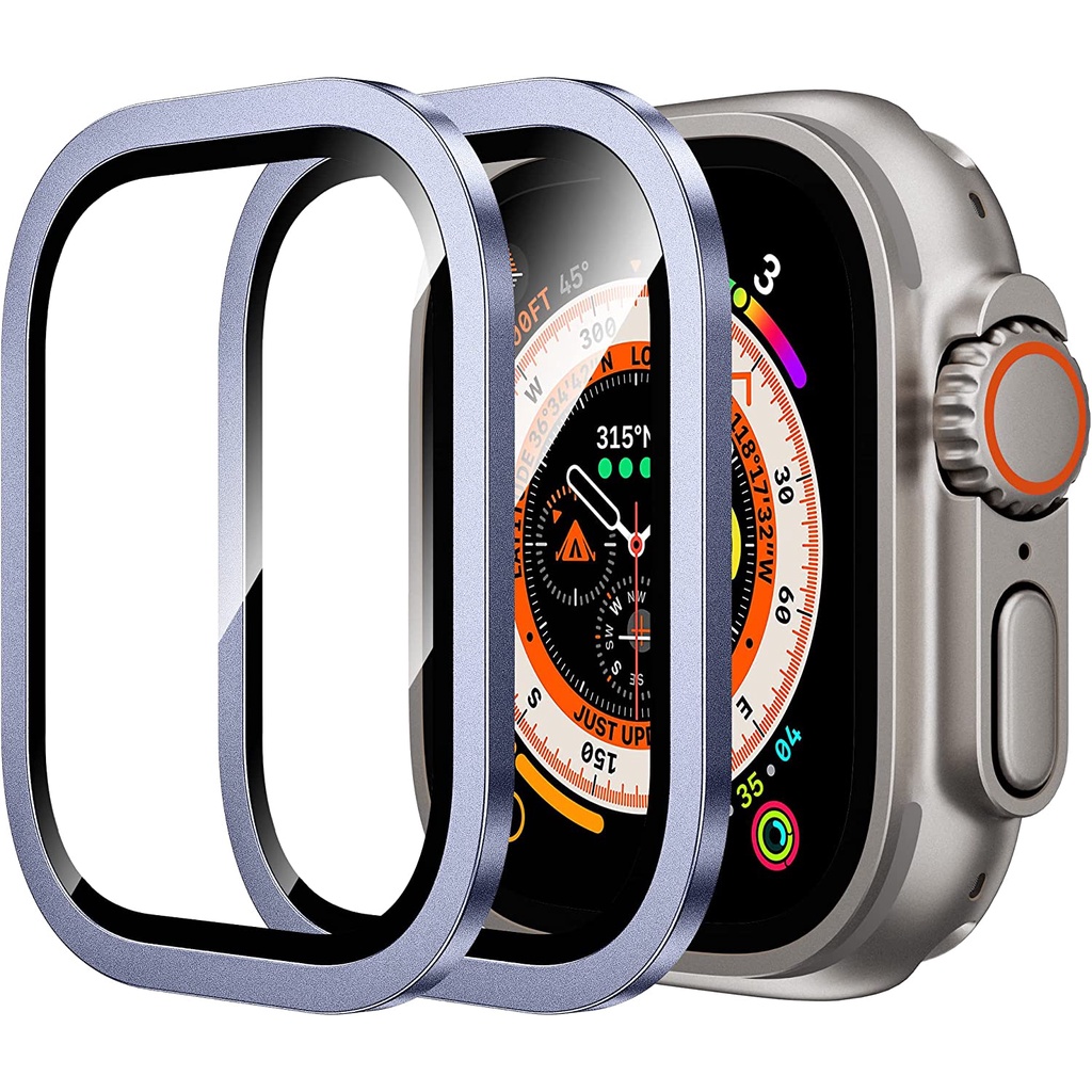 Tempered Glass Screen Protector with Titanium Alloy Frame for iWatch ...