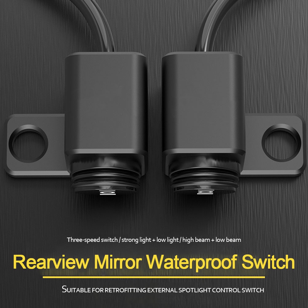 Metal 12V Motorcycle 10mm Mirror Mount Switches Motorbike Headlight ...