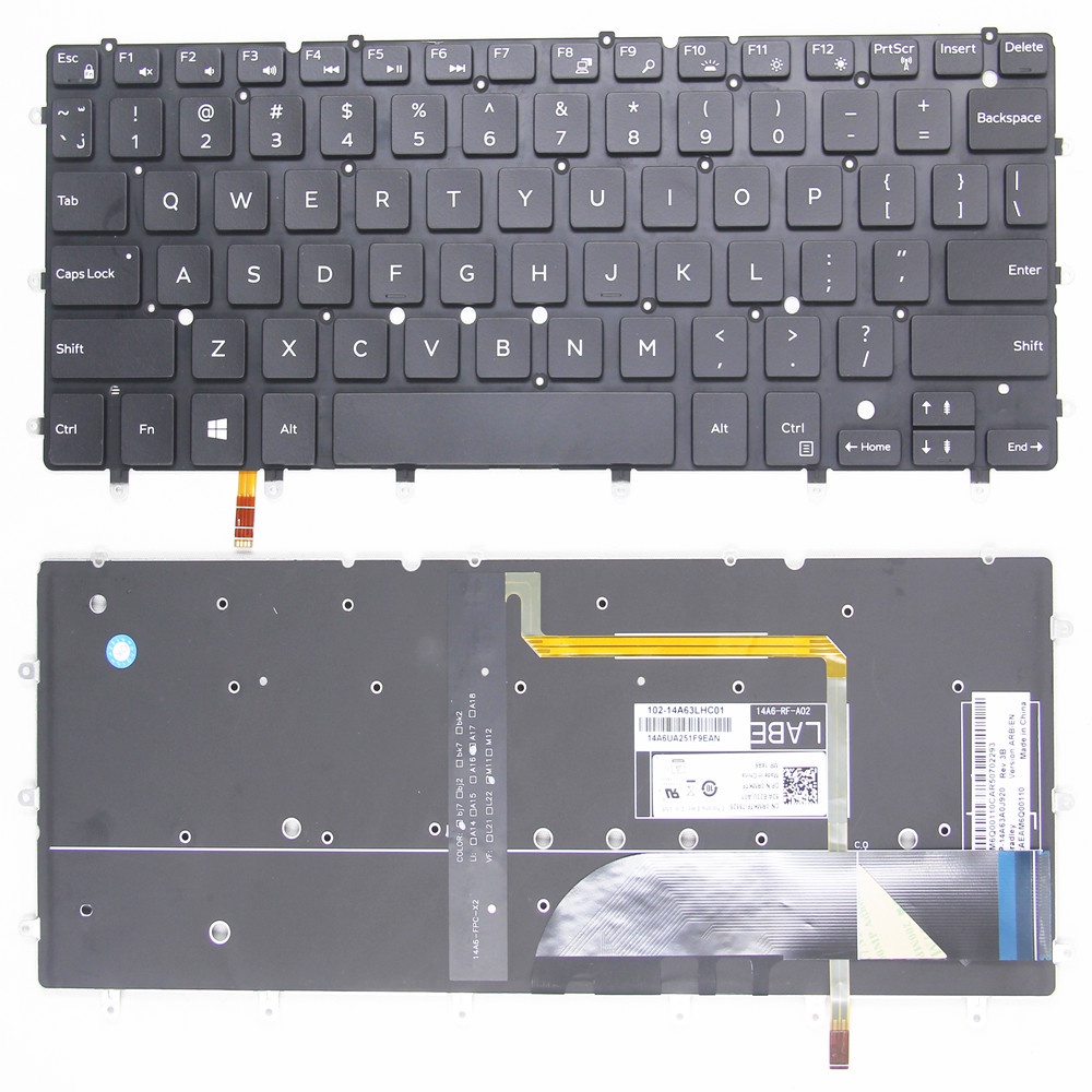 FOR DELL XPS 13 9343 xps13 9350 9360 15BR N7547 N7548 17-3000 US BLACK ...